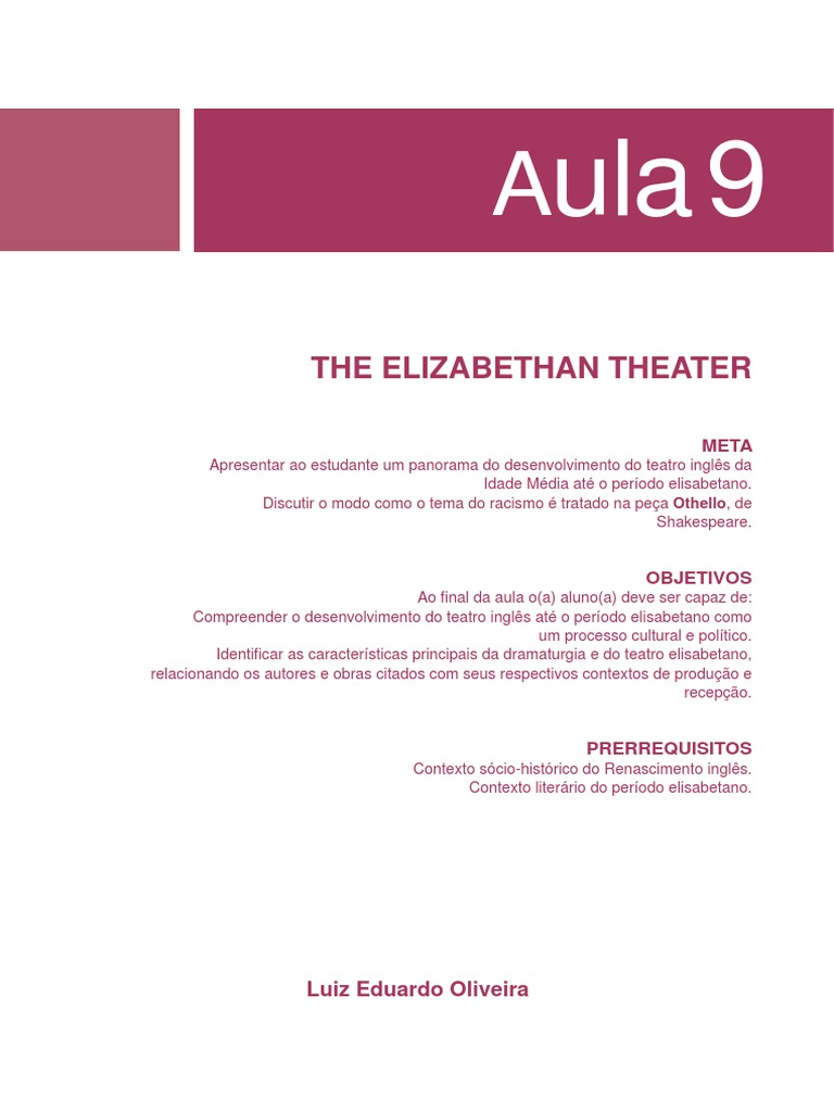 14263509052016literatura de Lingua Inglesa I. Aula 9 | PDF