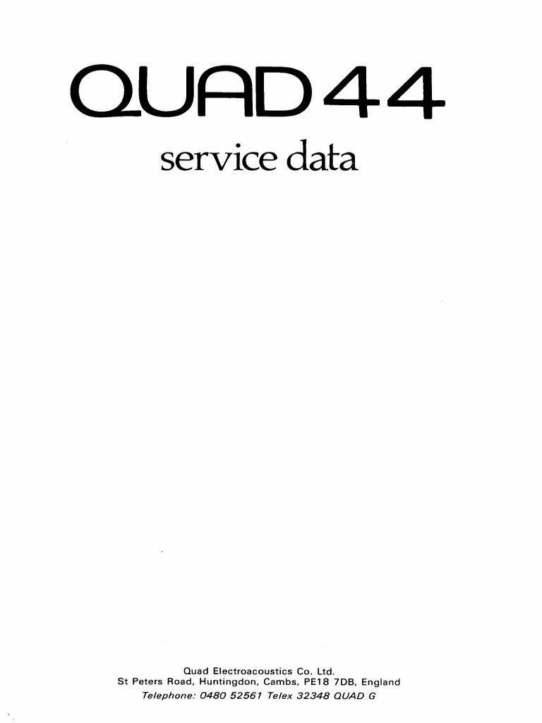 Quad 44 Service Manual All Serial Numbers 1.0 | PDF