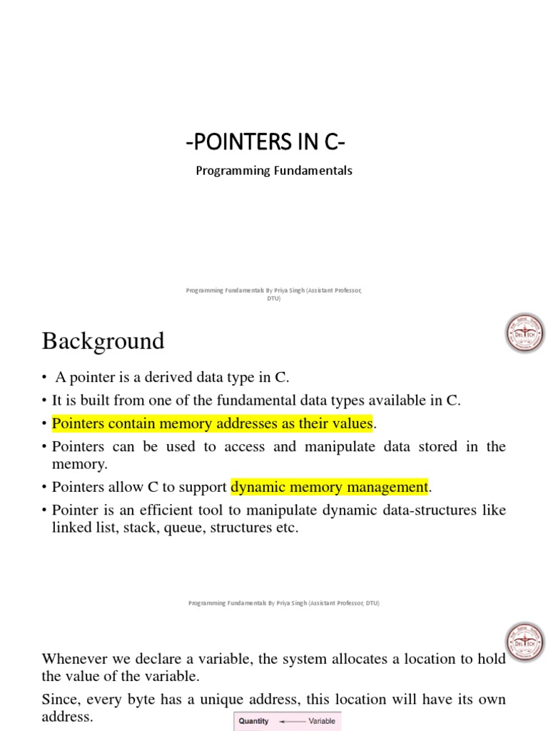 Pointers | PDF | Pointer (Computer Programming) | Parameter (Computer ... Pointers | PDF | Pointer (Computer Programming) | Parameter (Computer ...