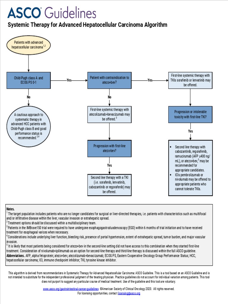 ALGORITH Systemic Therapy For Advanced Hepatocellular Carcinoma Algorithm | PDF | Therapy | Cancer