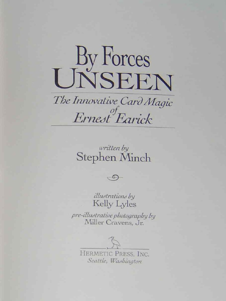 By Forces Unseen Stephen Minch | PDF | Gaming Devices | Playing Cards