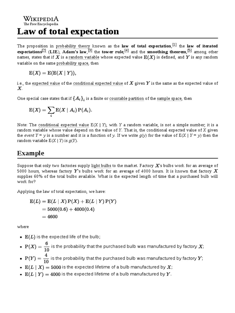 Law Of Total Expectation Pdf