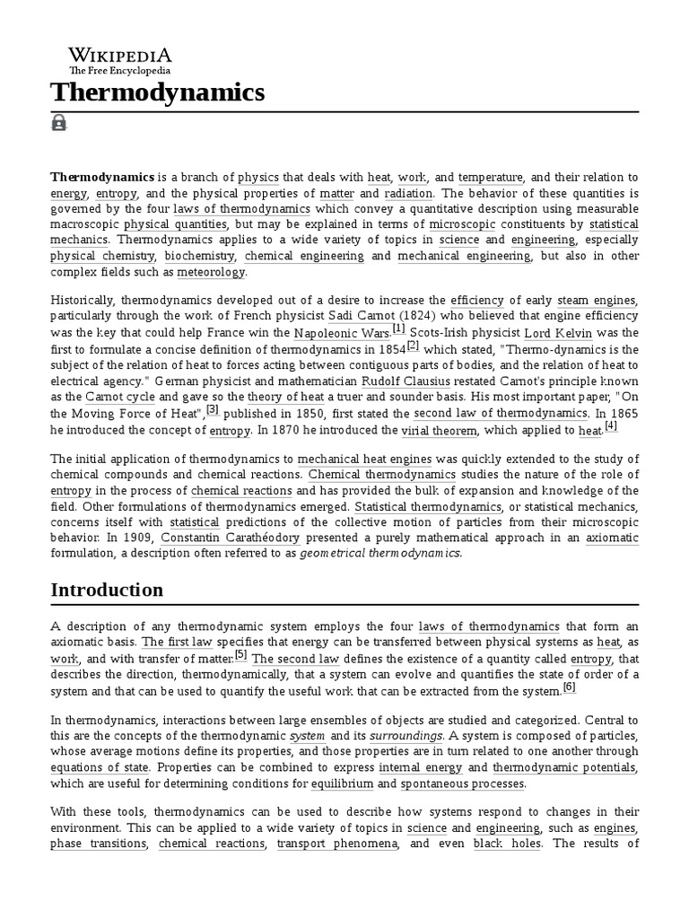 Thermodynamics | PDF | Thermodynamics | Second Law Of Thermodynamics
