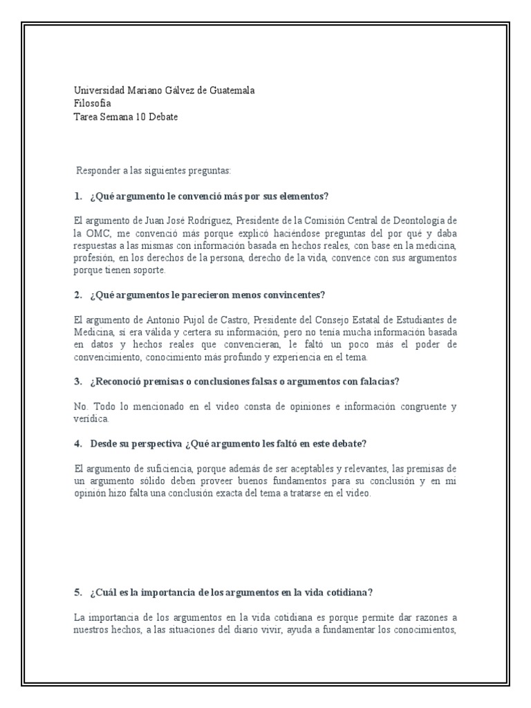 Debate, Argumentos | PDF