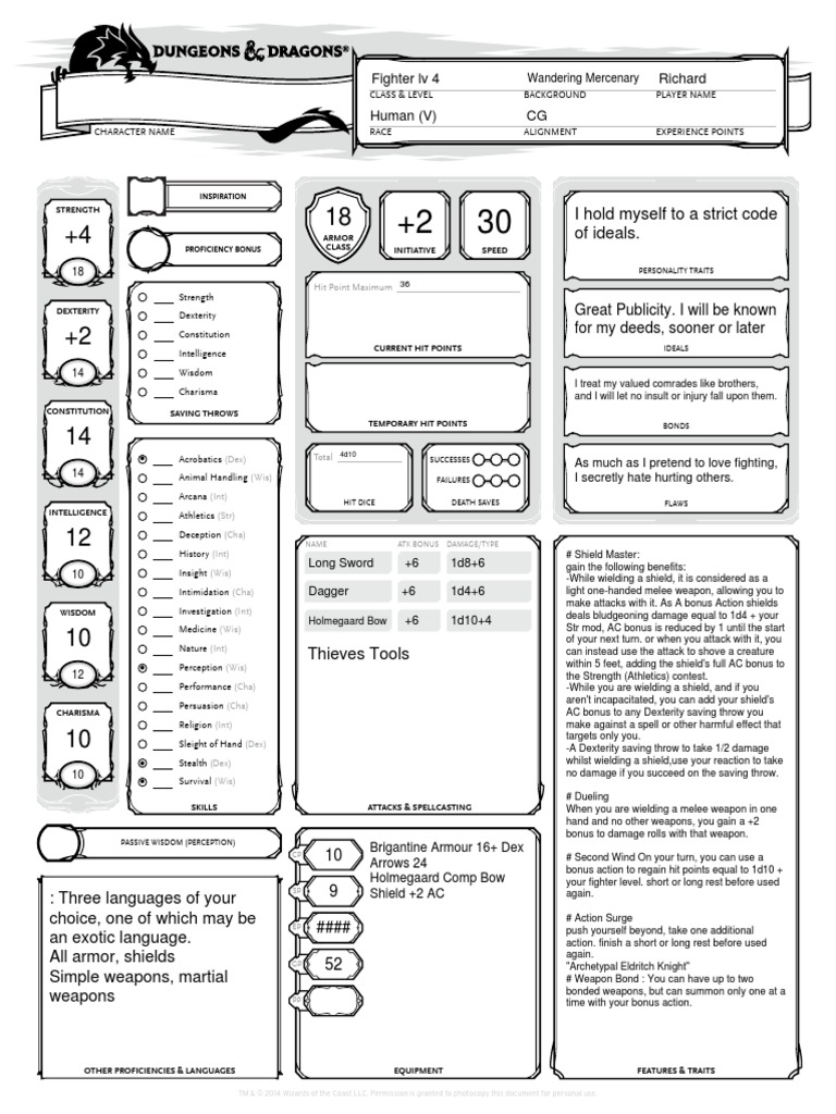 DnD_5E_CharacterSheet-Richards-warrior | PDF