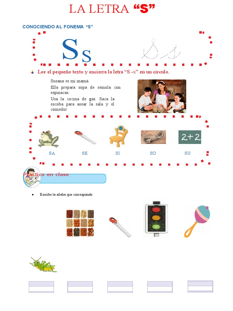Ficha Letra S - Parte 1 | PDF