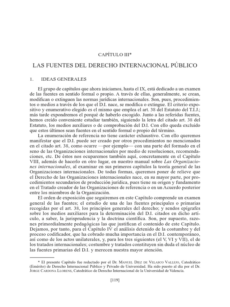 Diez de Velasco Instituciones Cap 3 | PDF