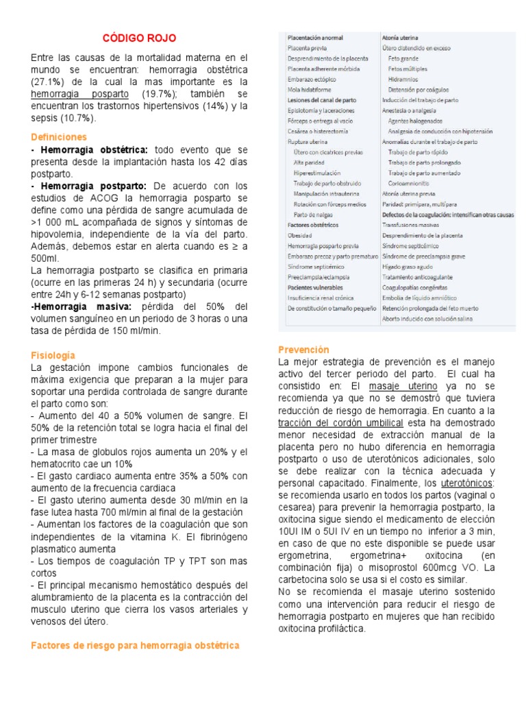Código Rojo. | PDF | Parto | Sangre