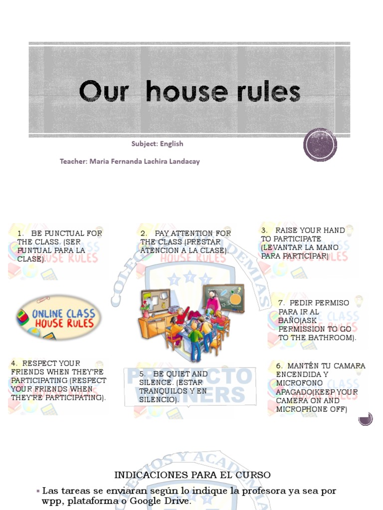 Normas de Conducta en Clases de Inglés | PDF