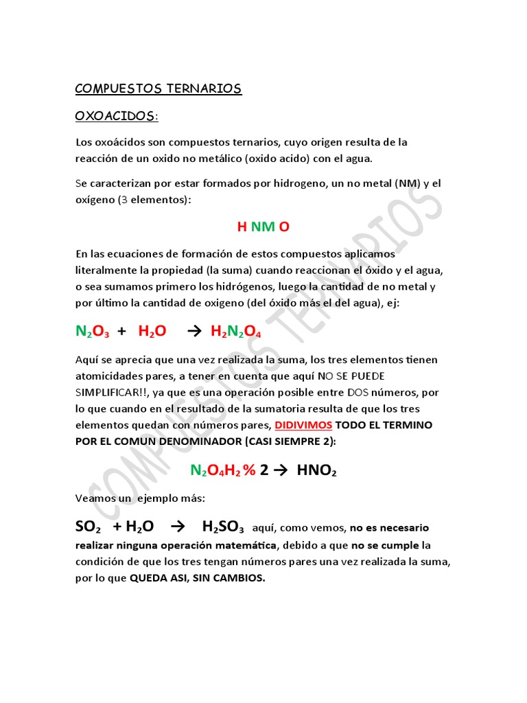 Compuestos Ternarios-Oxoacidos | PDF