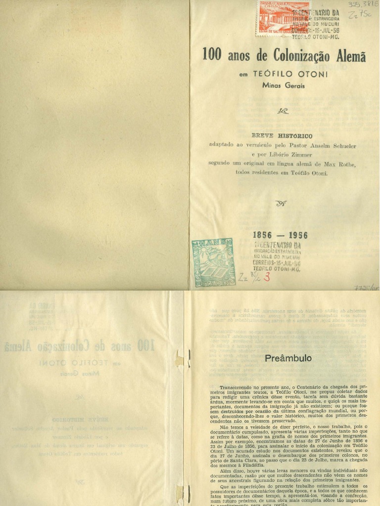 Enviando Por Email 100 Anos de Colonização Alemã em Teófilo Otoni-MG ...