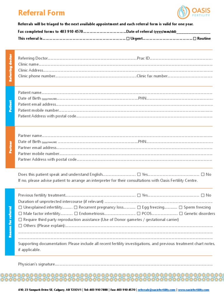 GP Referral Form 2023 | PDF | Infertility | Fertility