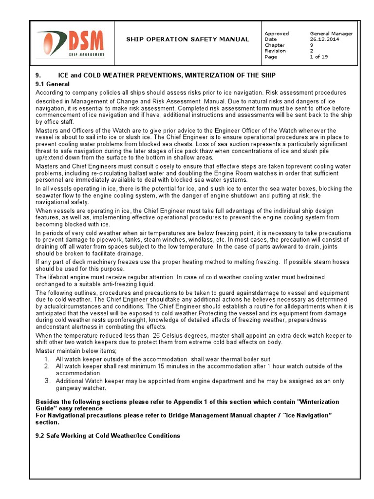 9 Ice and Cold Weather Preventions, Winterization The Ship Ok | PDF | Applied And ...