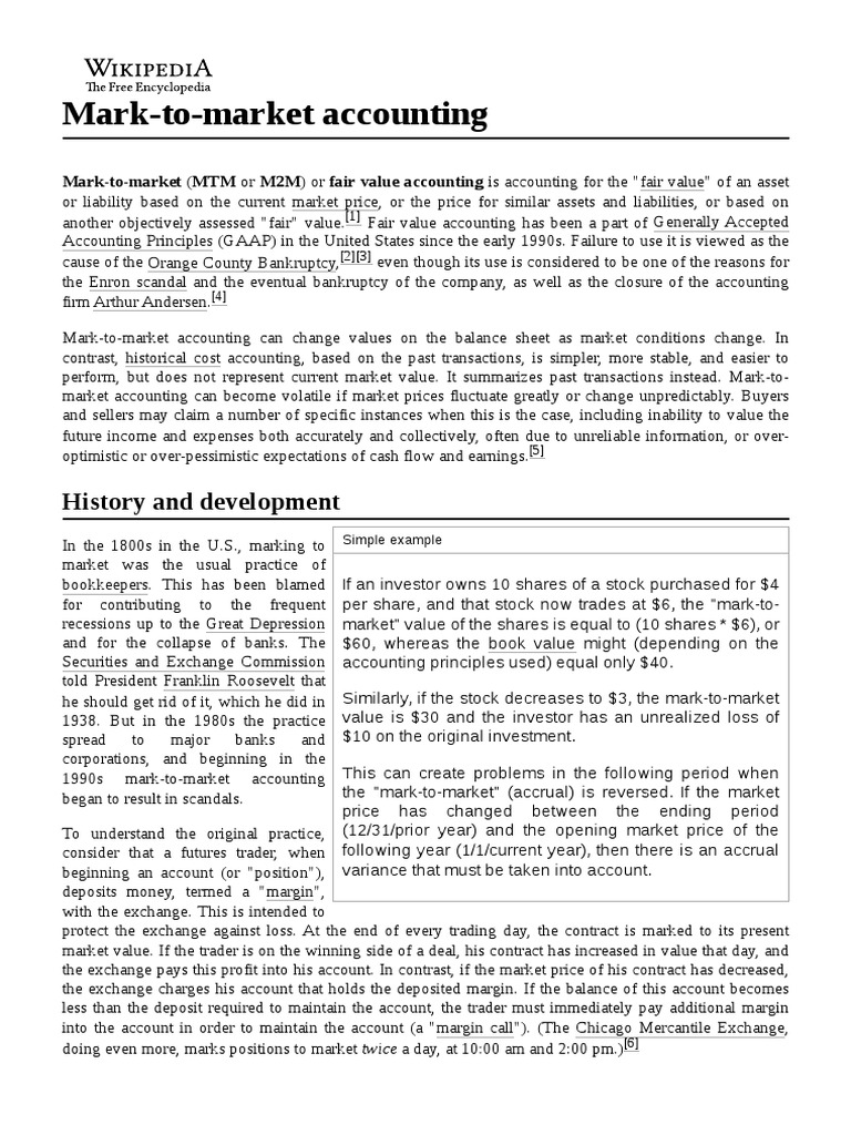 Mark-to-market_accounting | PDF | Mark To Market Accounting | Fair Value