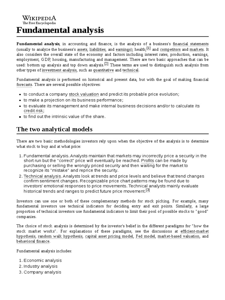Fundamental Analysis | PDF | Trade | Valuation (Finance)
