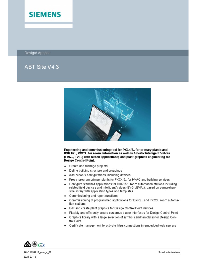 ABT Site V4.3: Desigo/ Apogee | PDF