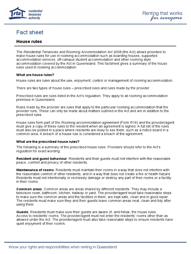 Fact Sheets On House Rules and Regulations | PDF | Justice | Crime ...