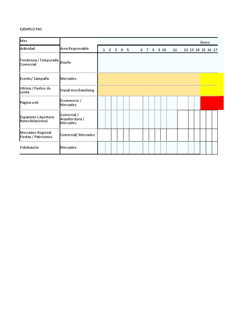 Ejemplo Pac Plan Acción Comercial Pdf