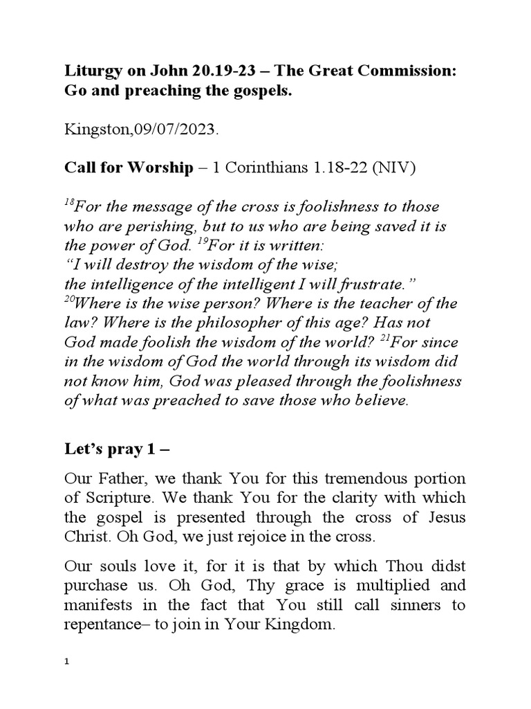 Liturgy Matthew 28.16-20 copy | PDF