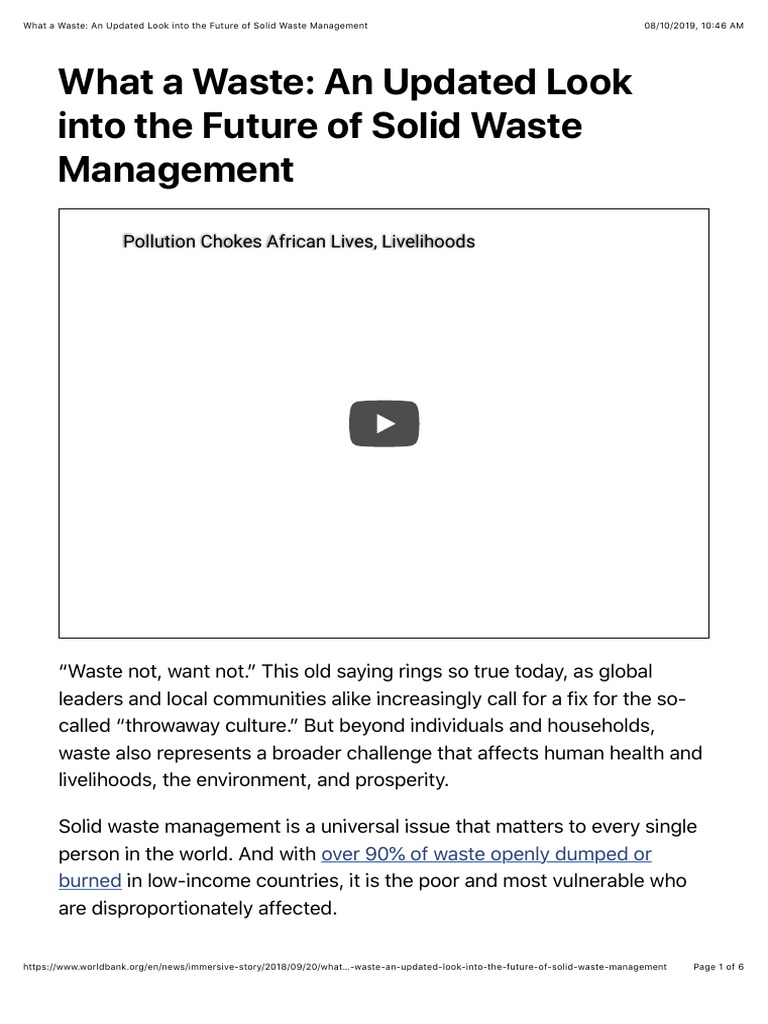 What A Waste - An Updated Look Into The Future of Solid Waste ...