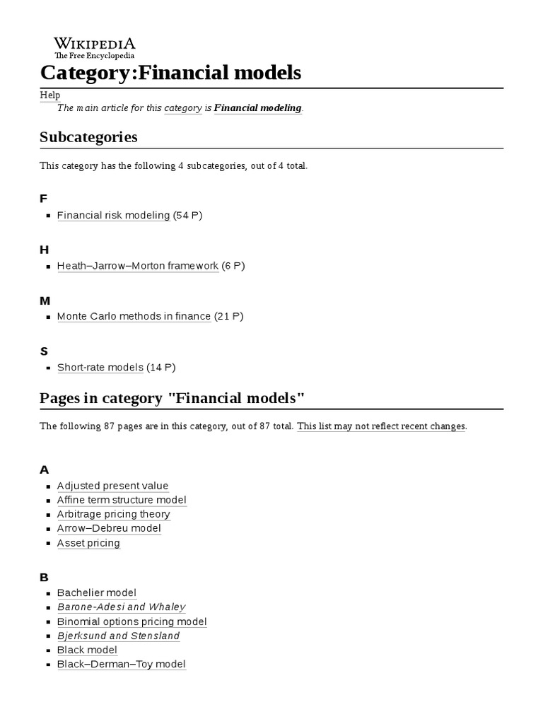 Category Financial Models | PDF