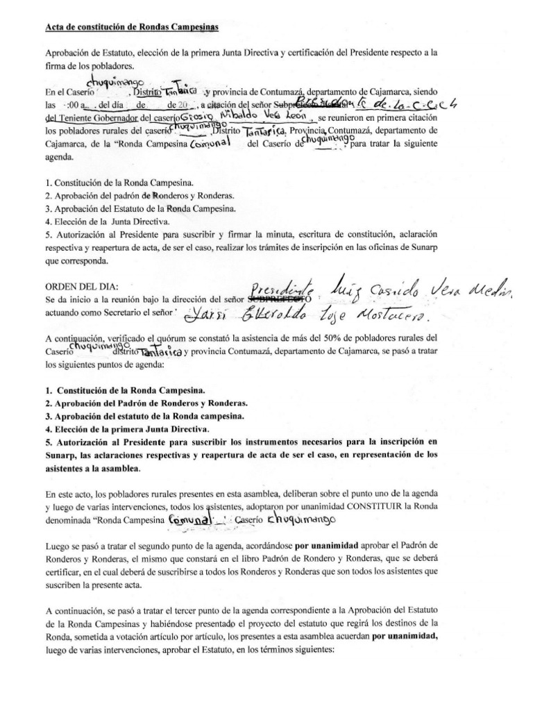 Acta de Constitucion | PDF