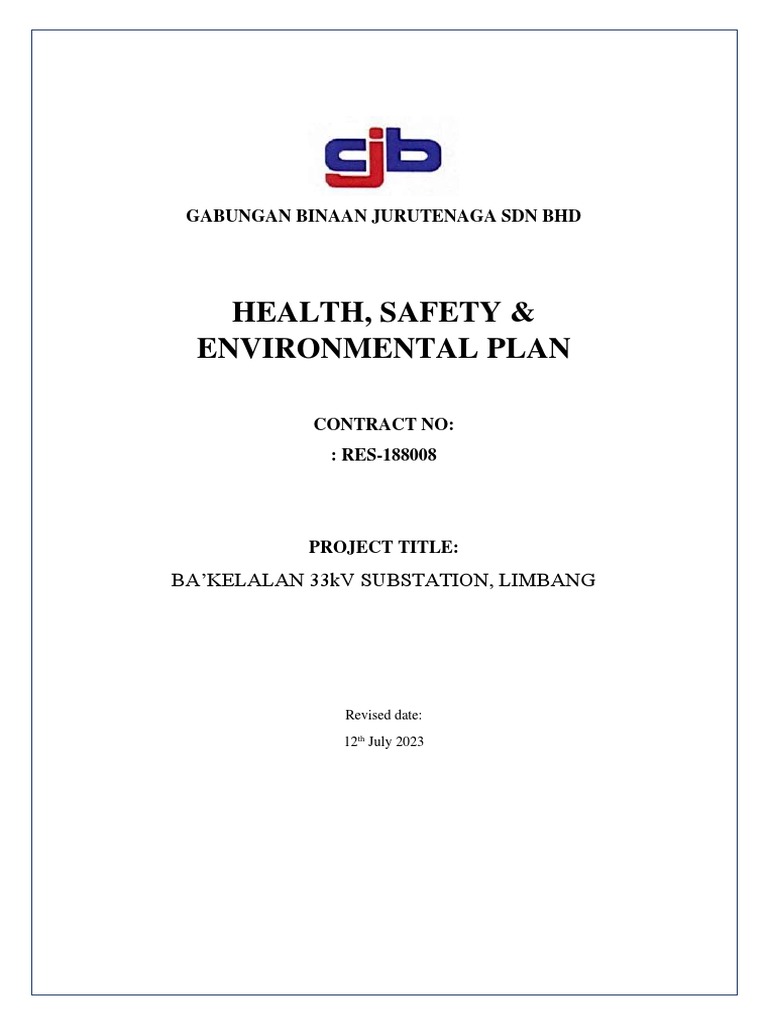 HSE Plan GBJ PROCEDURE | PDF