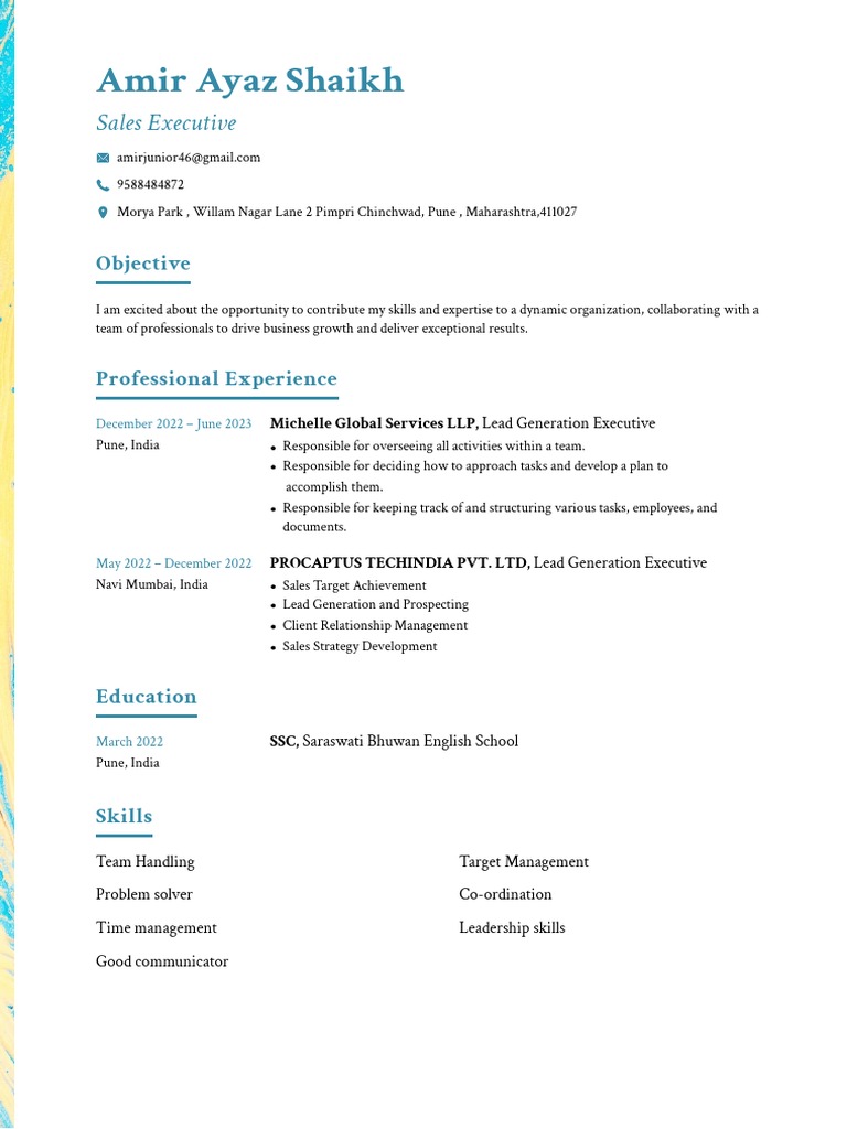 Amir - Ayaz Shaikh - Resume - 25-07-2023-15-31-33 | PDF | Leadership ...