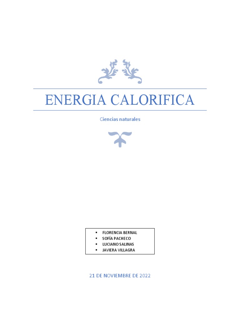Definición y usos de energía calorífica | PDF | Calor | Dom
