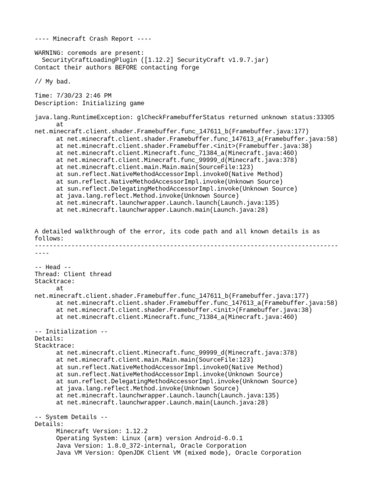 Crash 2023 07 30 - 14.46.22 Client | PDF | Java (Programming Language) | Java Virtual Machine
