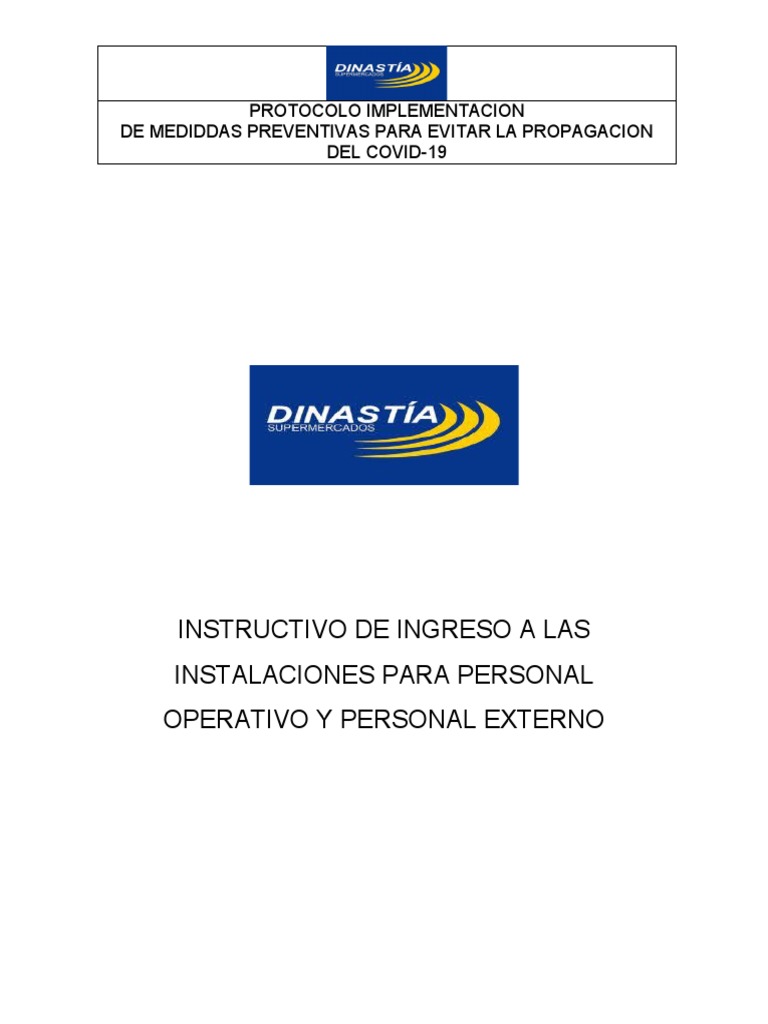 Protocolo de Ingreso A Instalaciones | PDF