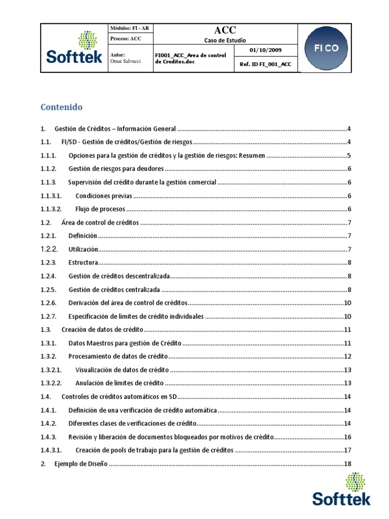 FI001 - ACC - Area de Control de Creditos | PDF | Finance & Money ...