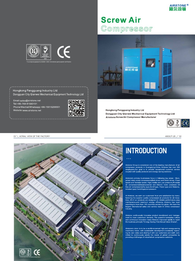 2023 Airstone Screw Air Compressor Catalog | PDF