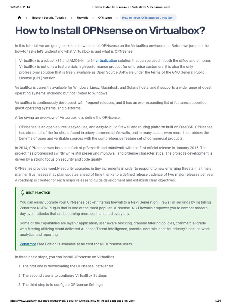 OPNsense Instalacion y Configuracion en Virtualbox | PDF | Ip Address | Computer File
