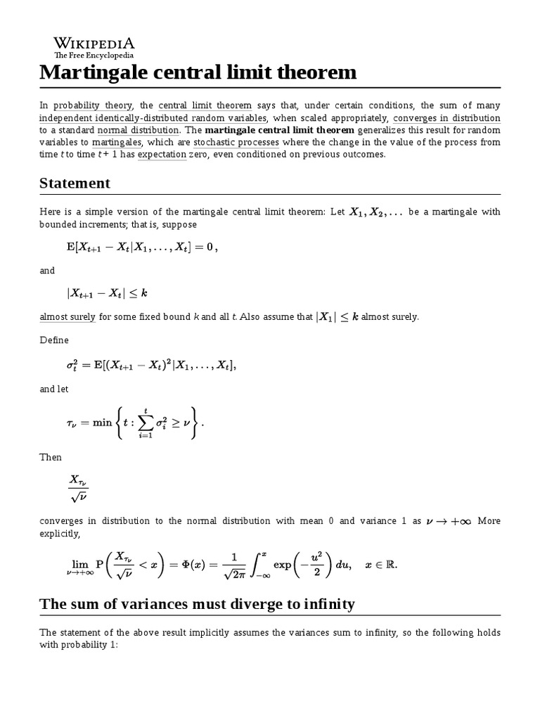 Martingale Central Limit Theorem | PDF