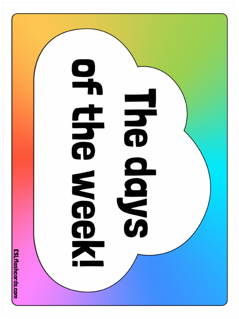Days of The Week Large Flashcards | PDF