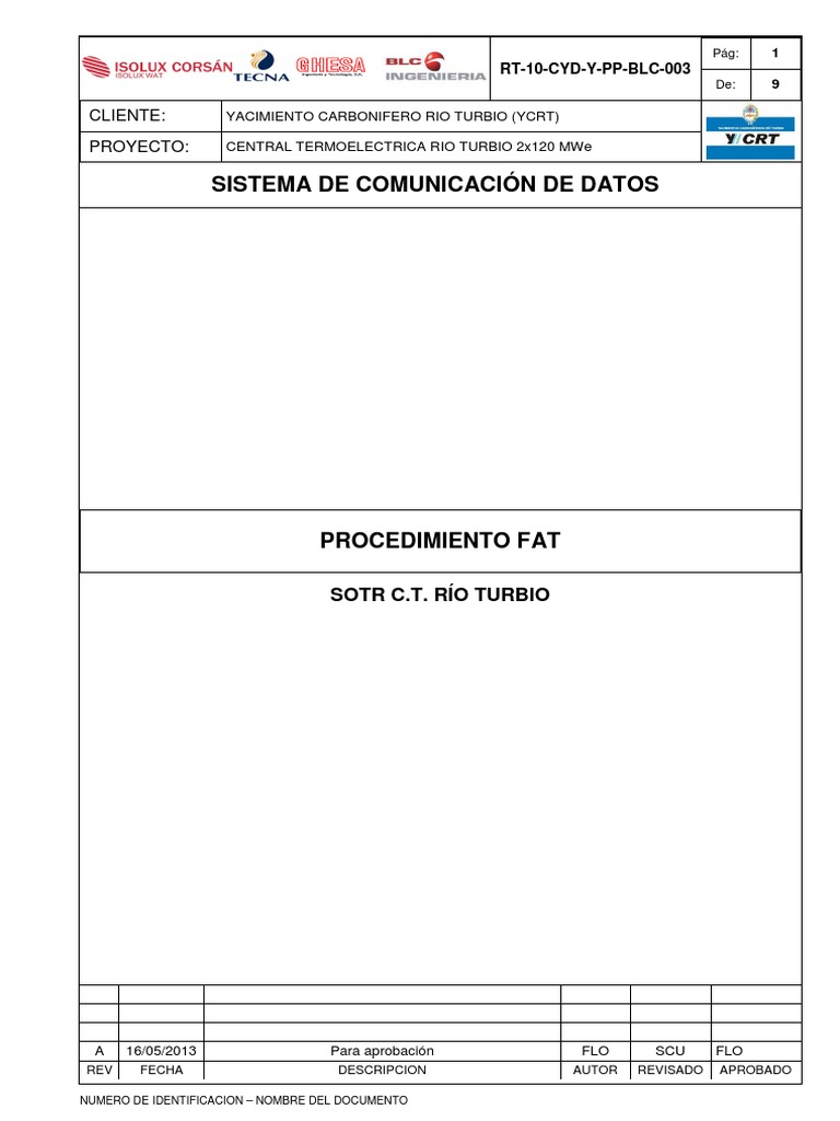 RT 10 Cyd y PP BLC 003 3580 P 003 Rev A Procedimiento Fat | PDF | Informática | Ciencias de la ...