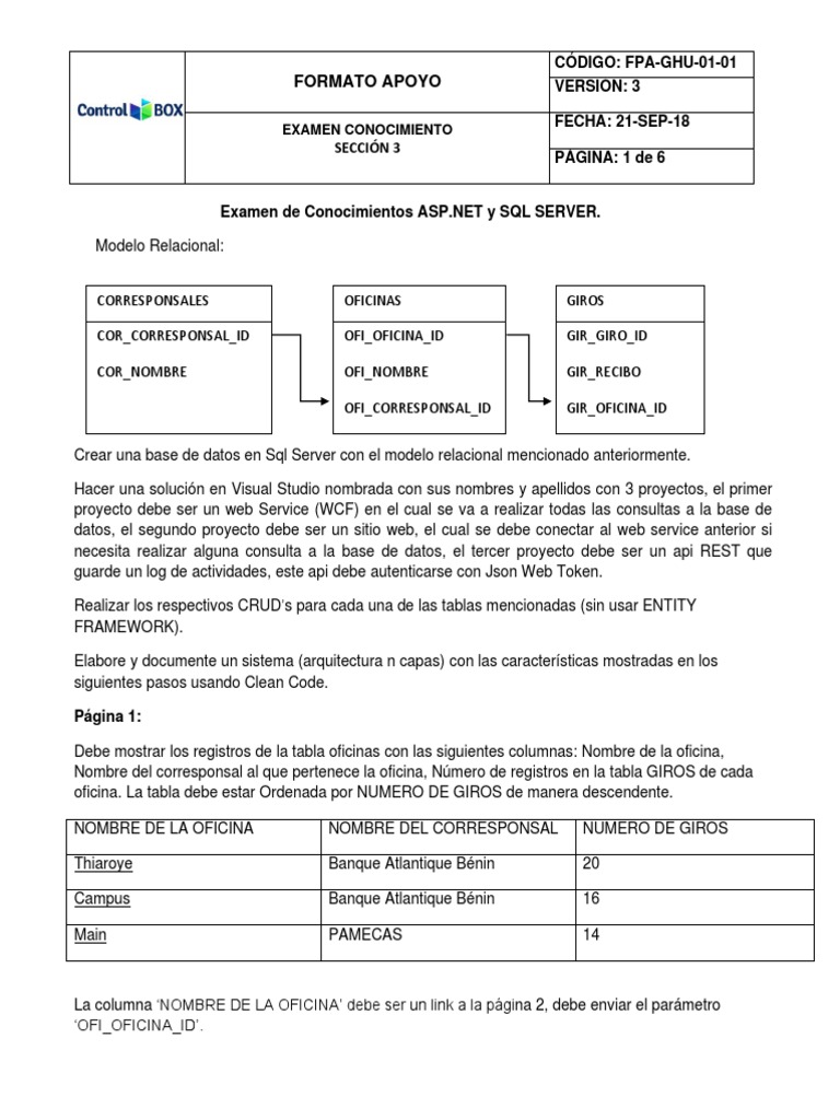 Prueba D5 Offline | PDF | Servidor SQL de Microsoft | Bases de datos