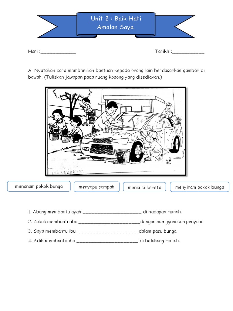 Lembaran Kerja Pendidikan Moral Tahun 1. | PDF