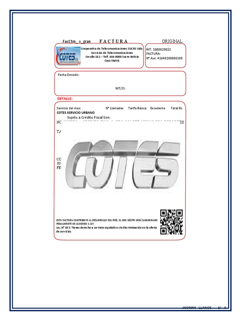 Factura Cotes Iva | PDF