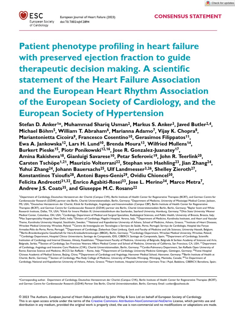 European J of Heart Fail - 2023 - Anker - Patient Phenotype Profiling in Heart Failure With ...