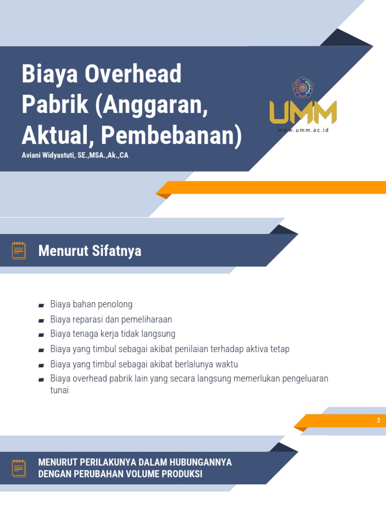 Biaya Overhead Pabrik dan Pembebanan | PDF