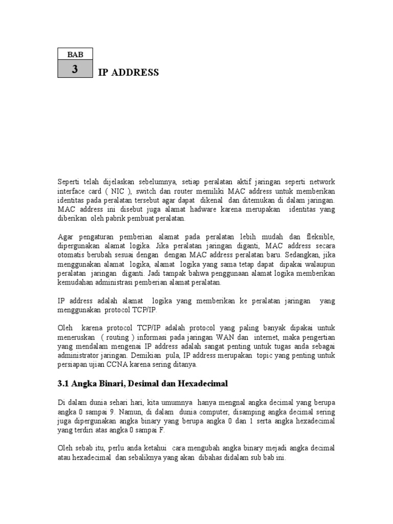 Materi Ip Address | PDF