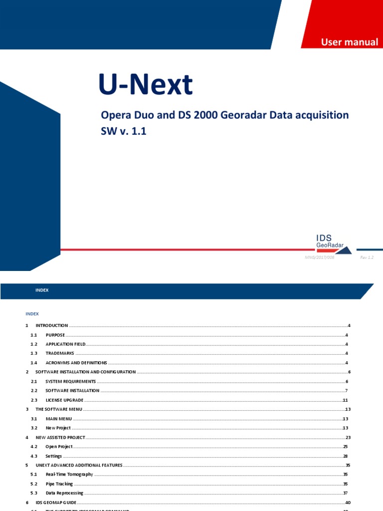 U-Next User Manual for Georadar Software | PDF | Installation (Computer ...
