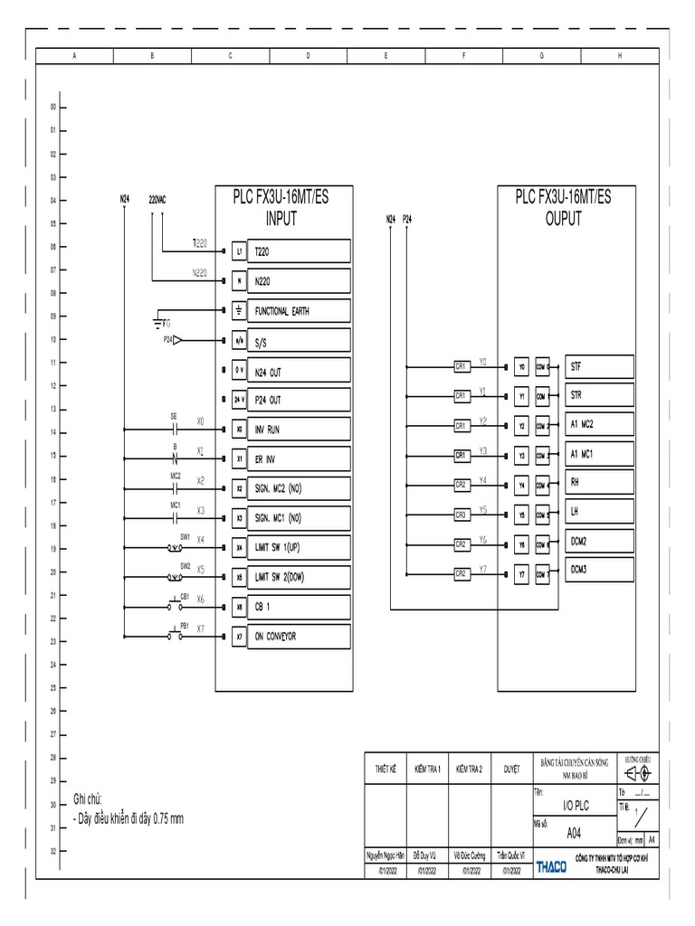 PLC Fx3U-16Mt/Es Input PLC Fx3U-16Mt/Es Ouput: A B C D E F G H | PDF