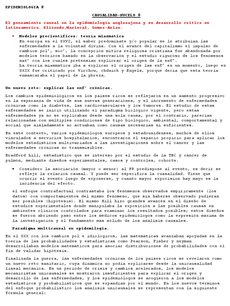 Paradigma Multicausal en Epidemiología | PDF