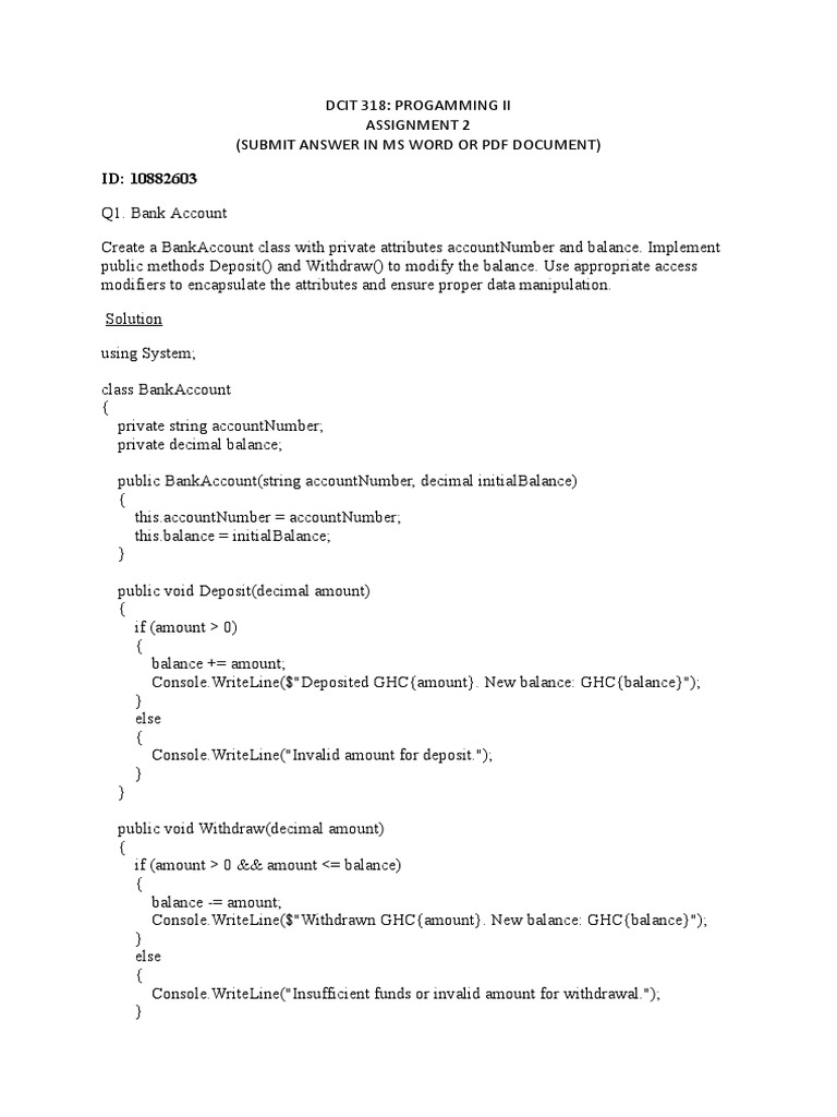 Assignment 2 - 10882603 | PDF | Computing | Computer Programming