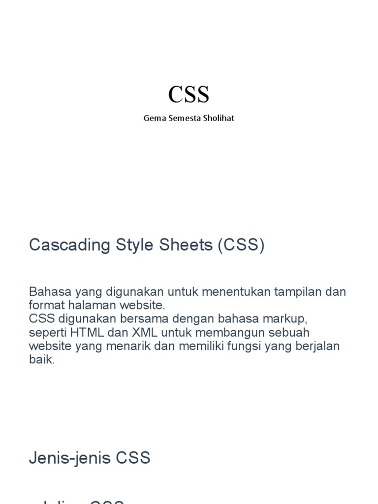 Dasar Dasar CSS | PDF