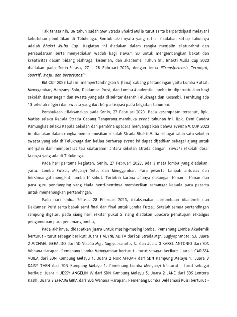 Artukel BM Cup 2023 | PDF