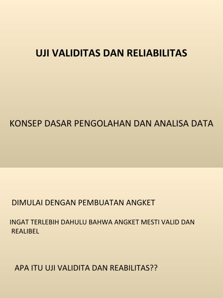 Validitas-Dan-Reliabilitas, Materi Ke 10 | PDF | Karier & Perkembangan